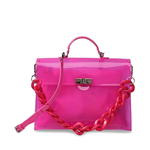 Steve Madden Womens Steve Madden RIGA Clear Satchel, Pink, One Size US