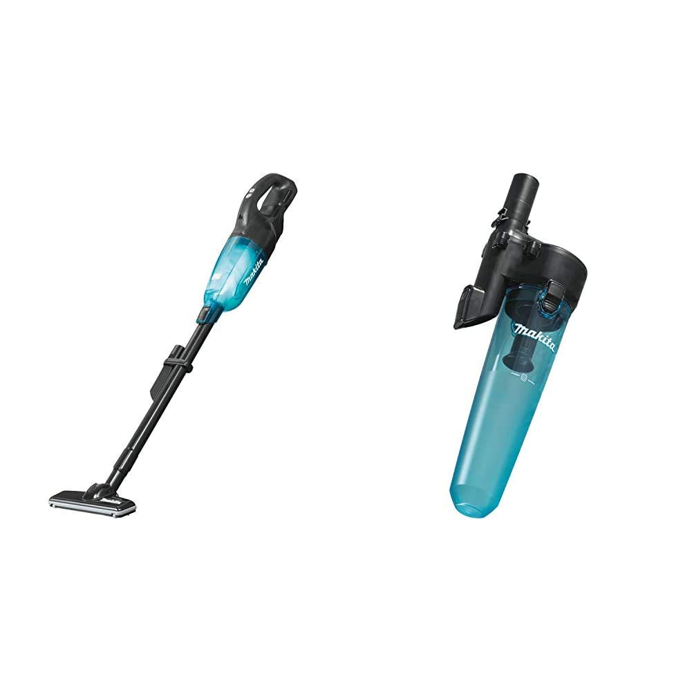 Makita XLC04ZBX4 18V LXT Lithium-Ion Brushless Compact Cordless 3-Speed Vacuum, w/Push Button, Tool Only with 191D72-1 Black Cyclonic Vacuum Attachment w/Lock