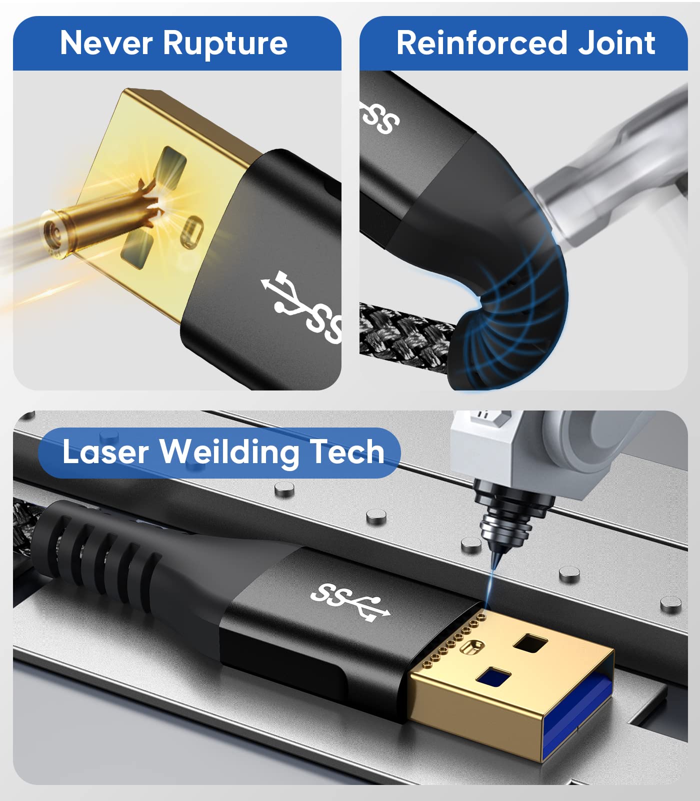 USB to USB Cable [2-Pack, 3.3ft], AviBrex USB 3.0 A to A Cable Type A Male to Type A Male for Data Transfer Compatible with Hard Drive,Laptop,DVD Player,TV,USB 3.0 Hub, Monitor,Camera,Set Up Box&More