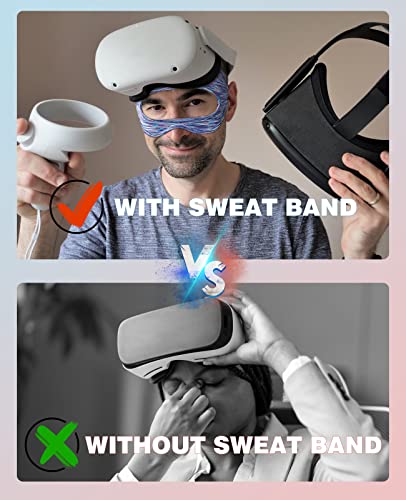 TiMOVO VR Eye Mask Cover Breathable Adjustable Sweat Band for Meta Quest 3 VR Headset, VR Face Cover Cushion for PS VR2/Meta Quest Pro/Meta Quest 2/Oculus Quest 2/HTC Vive Accessories (4Pcs)