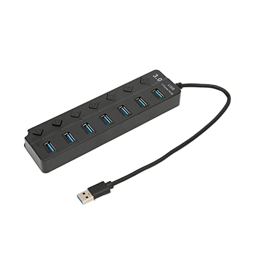 USB3.0 Hub, Portable USB3.0 Splitter High Speed Transmission Wide Compatibility Plug and Play for Keyboard for Mouse  for Mobile Hard Disk(Black)