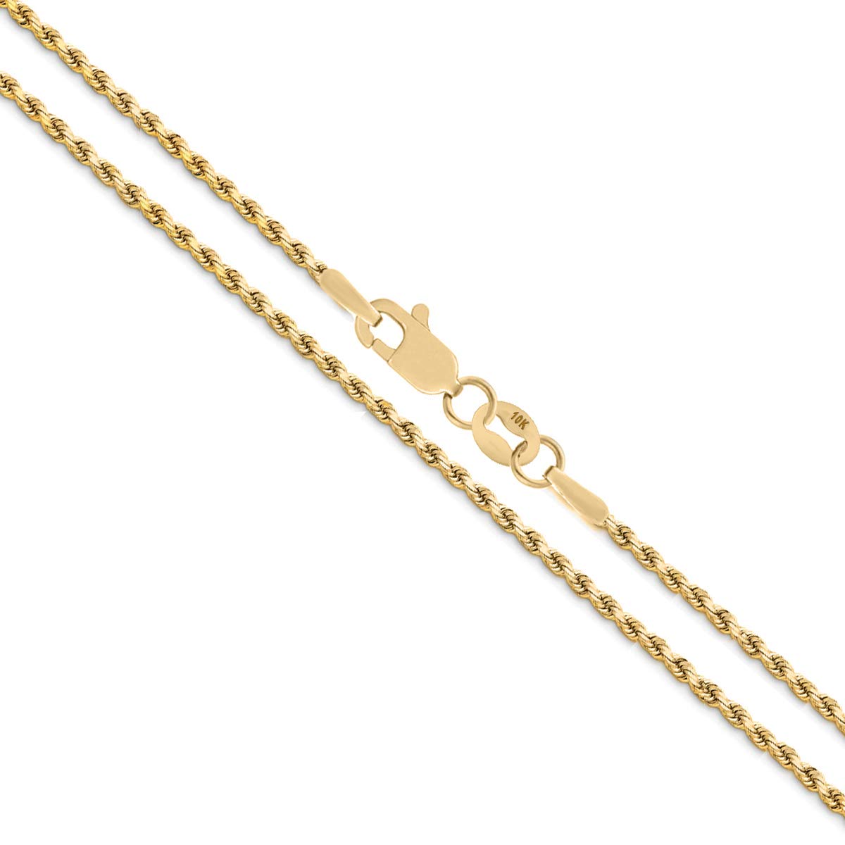 Orostar 10K Gold 2MM Rope Chain for Men & Women | Diamond Cut Rope Link Chain Necklace | Size 20 inches