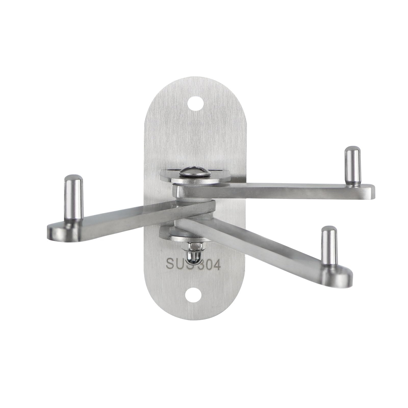 Zivisk Folding Towel Hook Solid Metal 3 Arms Foldable Swivel Hook Space Saving Wall Clothes Hanger for Bathroom, Bedroom, Laundry Room - Silver