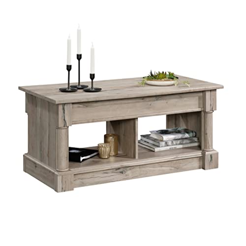 Sauder Palladia Lift-top Coffee Table, L: 43.15" x W: 21.65" x H: 19.61", Split Oak Finish