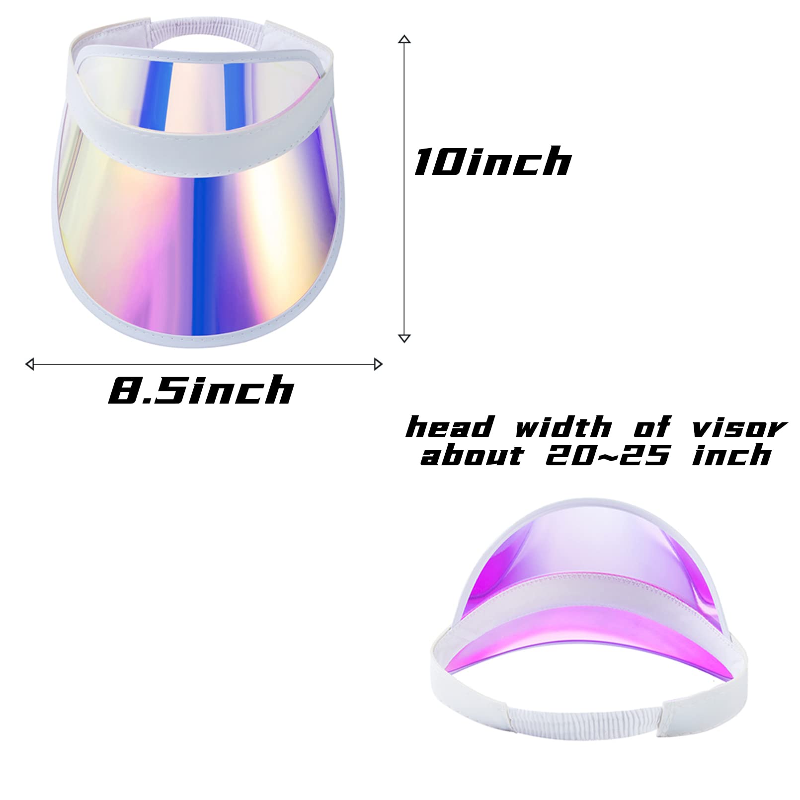 Sun Visor Hat Women Men Adjustable Sport Beach Golf Headwear Outdoor UV Protection Sunhat Clear Cap (1-Elastic-silver2)