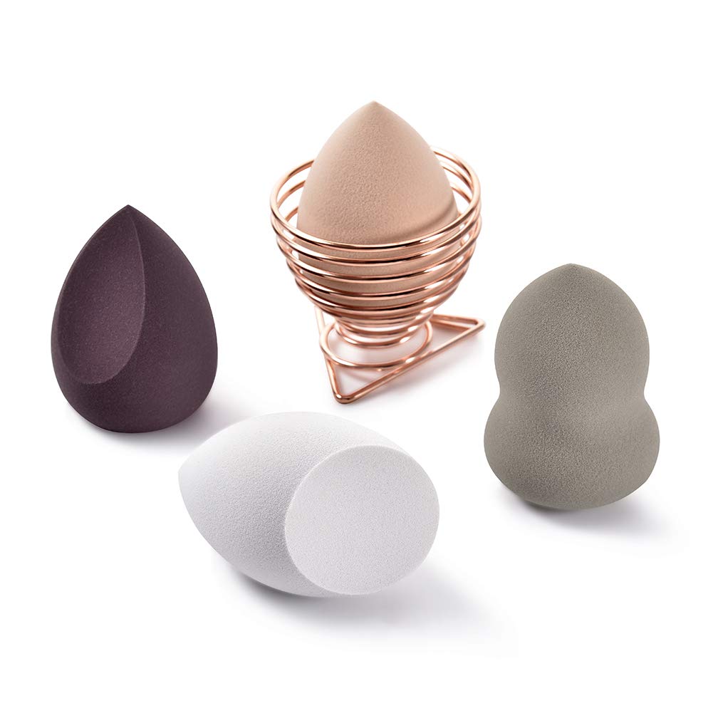 Makeup Sponge, 4pcs Makeup Sponges Blender Set, Foundation Blender Sponge with Sponge Holder, for Liquid Cream and Wet Use, Multi-Color BB Bream Beauty Sponges for Cosmetic Tools