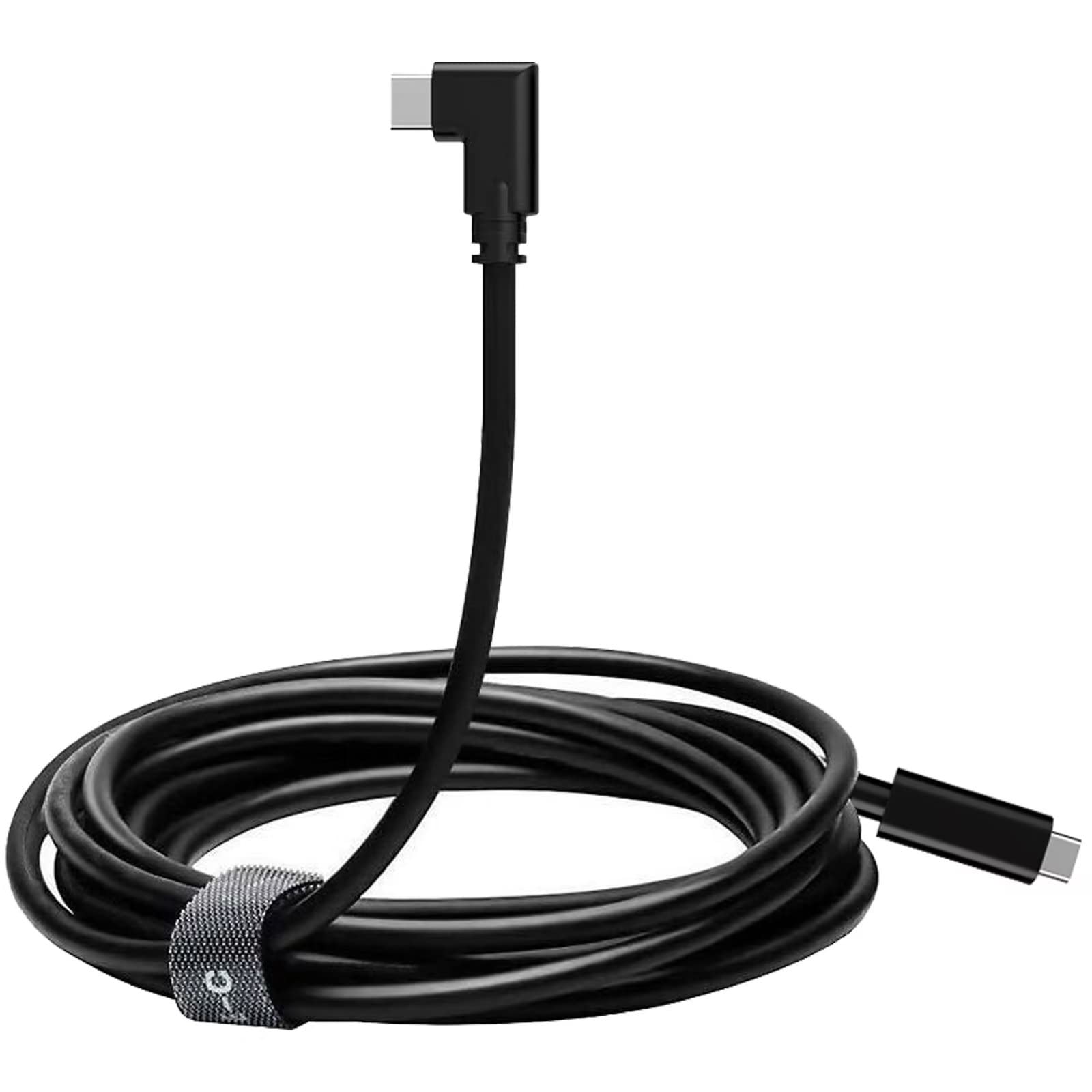 USonline911 16FT Link Cable with Separate Charging Port for Oculus Quest 2/Quest Type-C-C Right Angle Fast Charger Cord