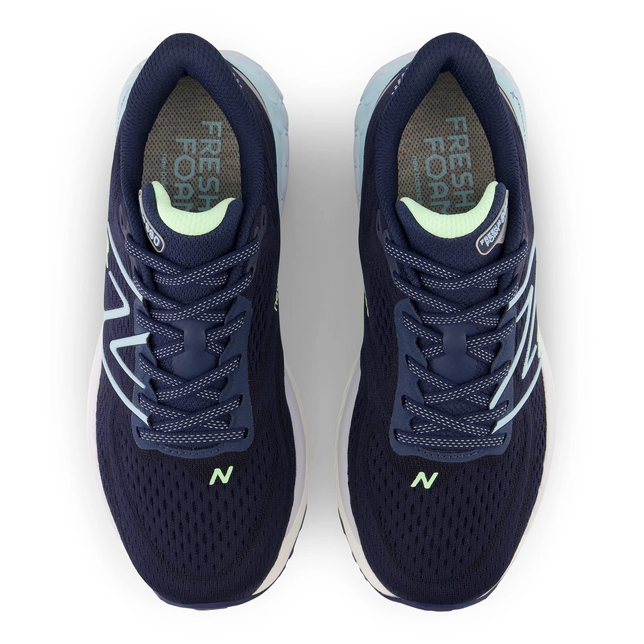 New Balance Women's W880N13 Running Shoe, Nb Navy/Bleach Blue/Green Aura, 10