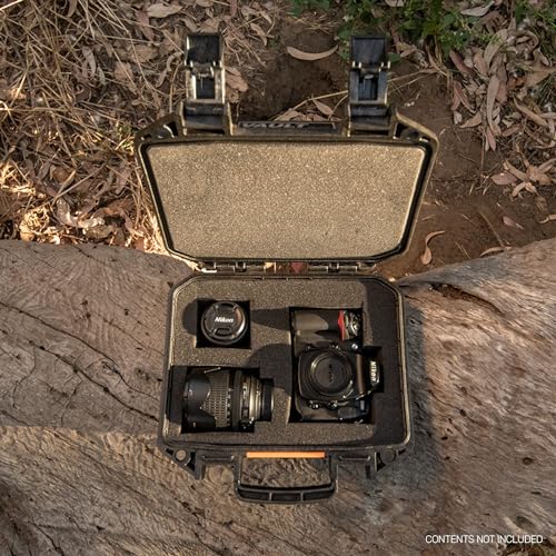 Pelican Vault - V100 Multi-Purpose Hard Case with Foam for Camera, Drone, Equipment, Electronics, Sportman's Pistol Case, and Gear (OD Green)