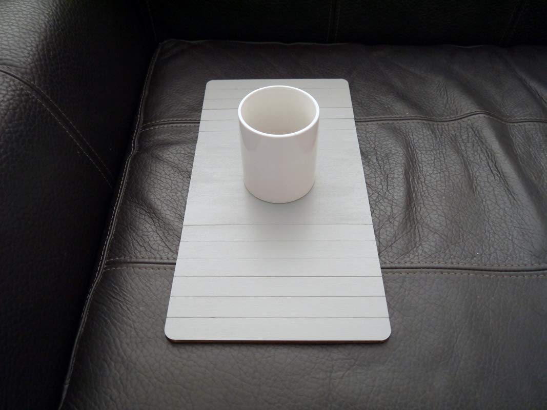 Wooden sofa armrest table in many colors as stone grey Small flexible over the couch side tables Narrow folding dining slinky arm tray Armchair trays server drink Slim wrap covers furniture