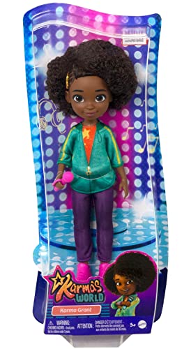 Mattel Karma’s World Mattel Karma Grant Doll with Microphone Accessory, Brown Hair & Brown Eyes