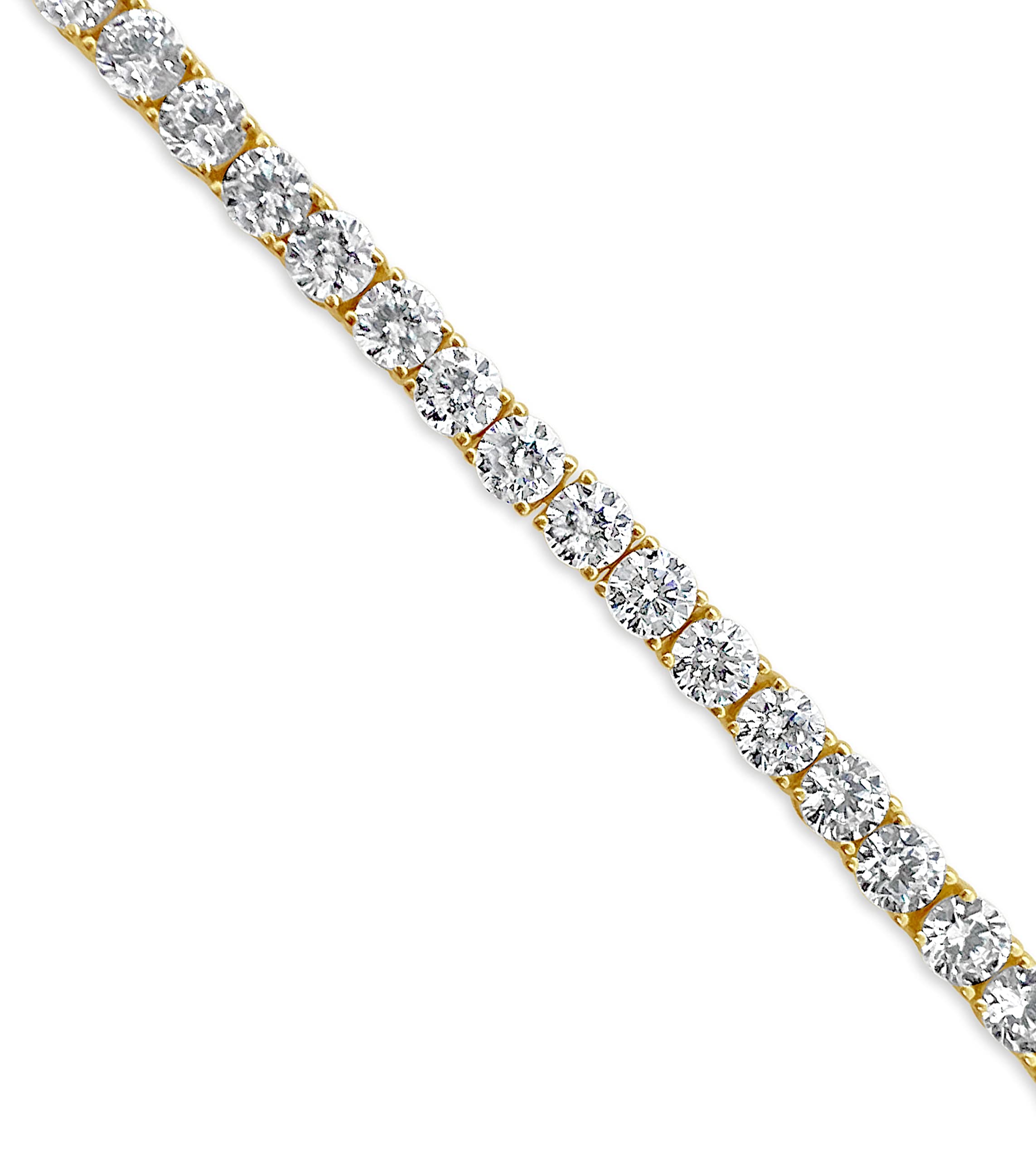 Olive & Chain Diamond CZ Tennis Bracelet, Set in 925 Sterling Silver with 14k Yellow Gold Plating, Unisex Men’s Women’s