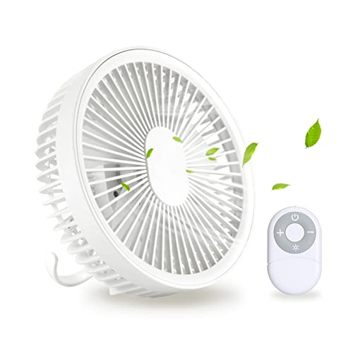 Tremdwoto Portable Camping Fan with Rechargeable 4000mAh Battery Operated, 180°Rotation, LED Light and Hook for Outdoor Tent Picnic Barbecue Fishing Travel - Perfect for Your Next Adventure!