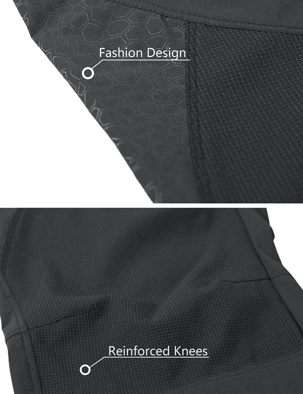 MAGNIVIT Men's Shorts with Long Length Outdoor Performance Three-Quarter Jogger 3/4 Capri Pants Dark Grey