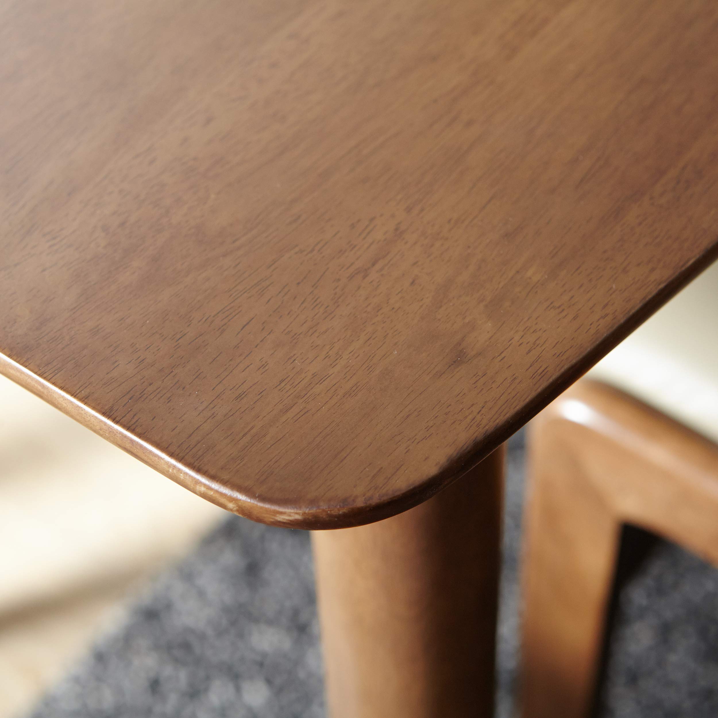 Livinia Aslan 47.2" Dining Table/Mid Century Modern Solid Rubber Wood Kitchen Table