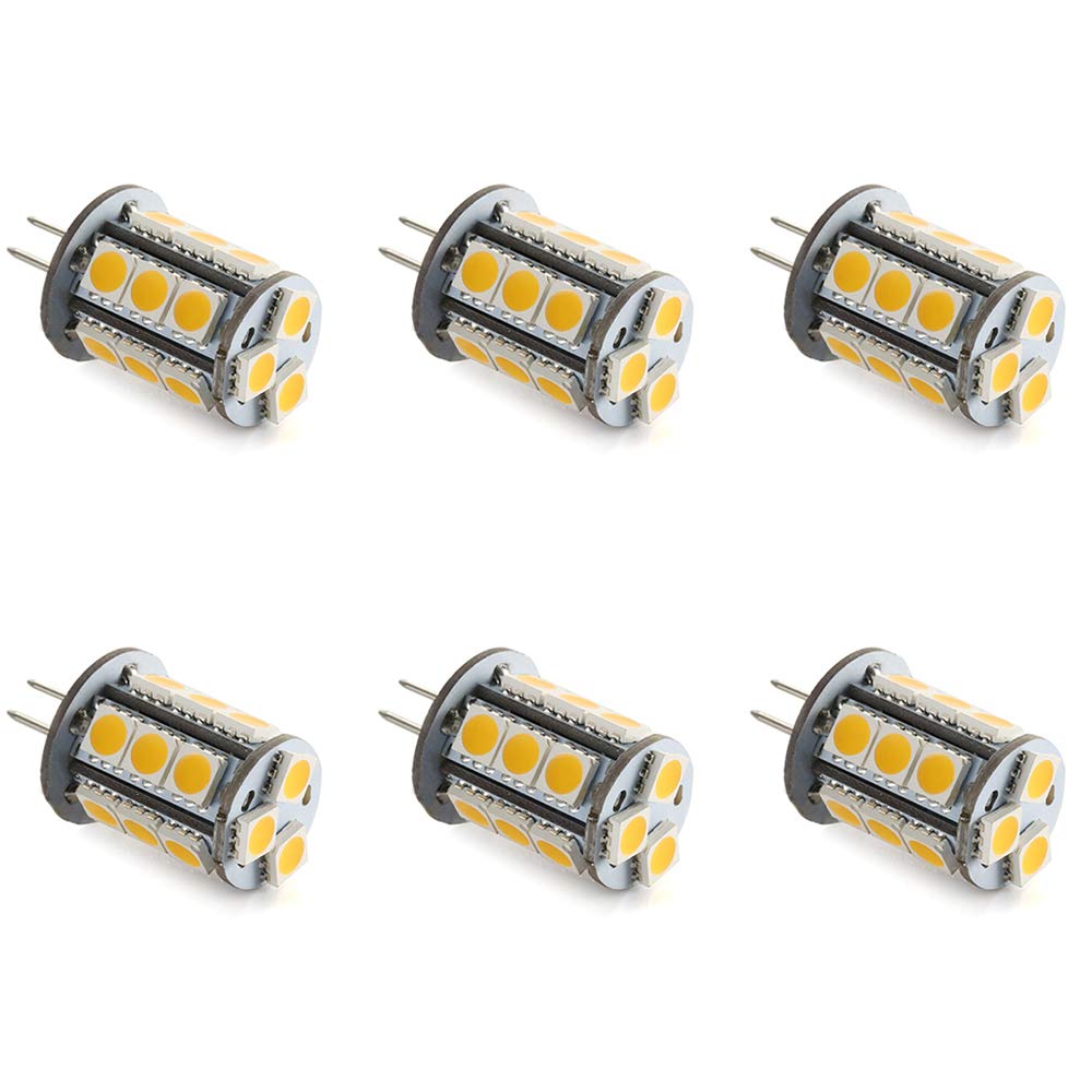 Makergroup T3 G4 Bi-pin LED Light Bulb 12VAC/DC Low Voltage 3Watt Warm White Color 2700K-3000K for Outdoor Landscape Lighting Path Lights, Deck Lights, Step Lights,Paver Lights Pack of 6
