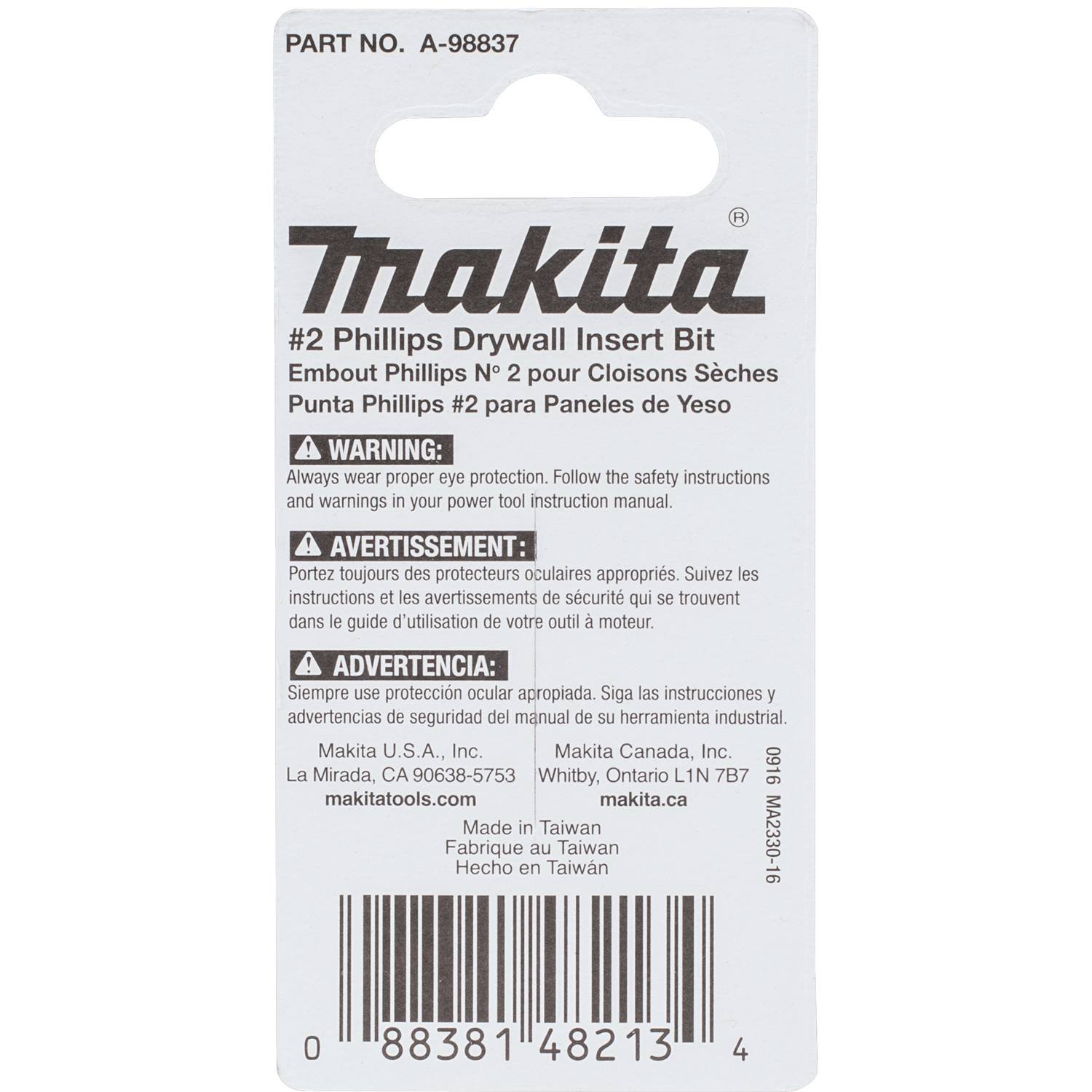 Makita A-98859 Impactx 2 Phillips Drywall 1″ Insert Bit, 50 Pack, Bulk