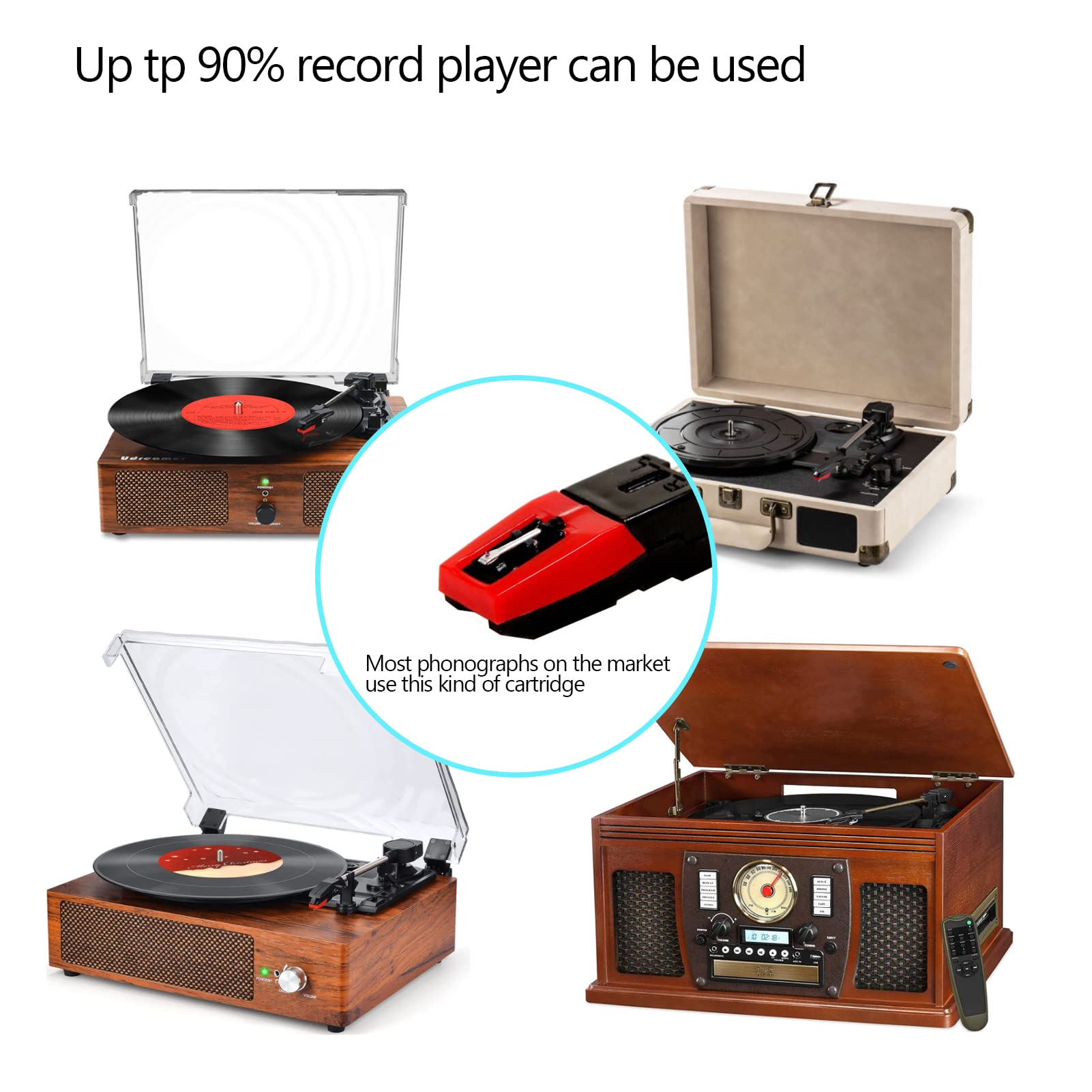 Record Player Needle, Universal Record Needle Replacement for Vinyl Record Player, LP Player, Turntable, Phonograph(Pack of 3)
