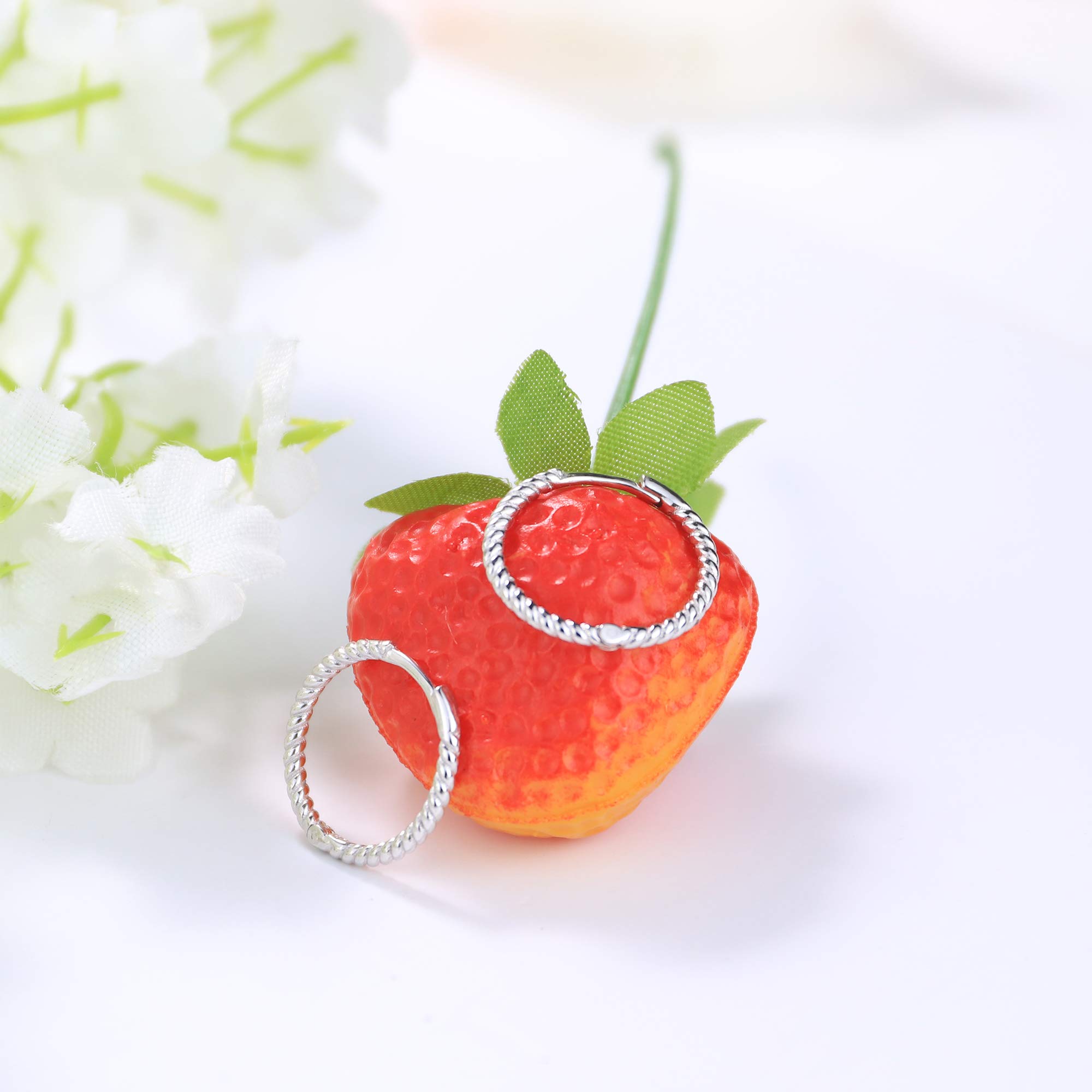 Milacolato 2Pairs Sterling Silver Small Hoop Earrings