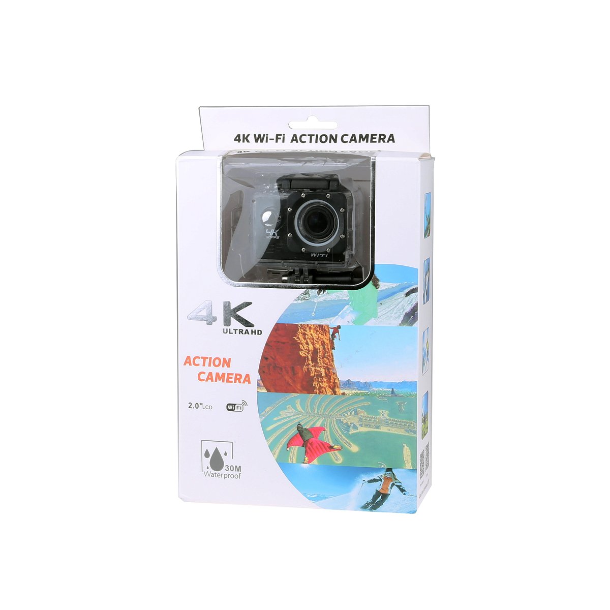 Lightdow Action Camera 4K WiFi Ultra HD Waterproof 30M Sports Camcorder with 170° Sensor and Mounting Accessories Kits