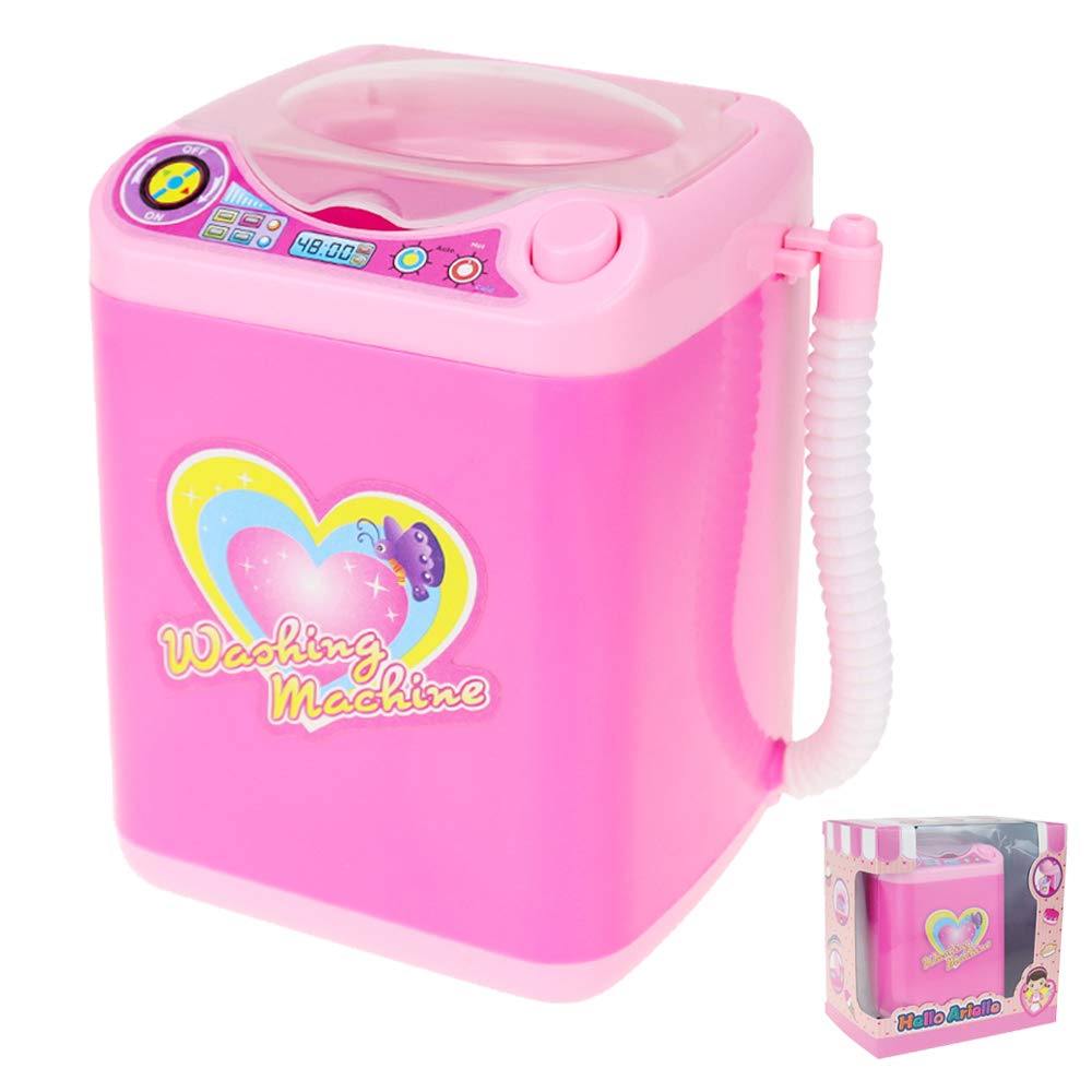 Mini Makeup Brush Cleaner Device Simulation Automatic Cleaning Washing Machine for Sponge and Powder Puff Toy (Pink)