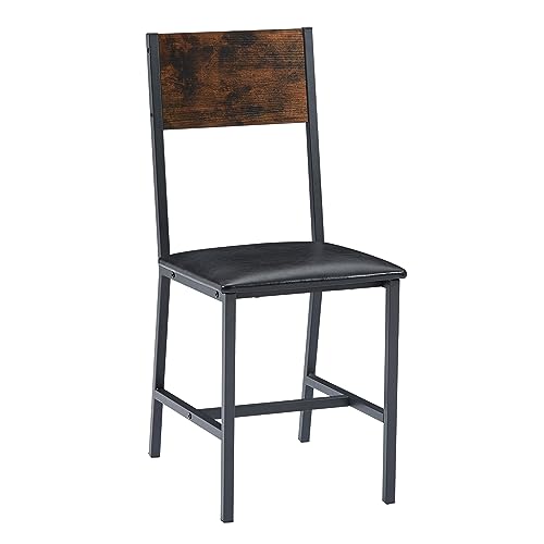 Livavege Industrial Table 4, 3-Pieces Kitchen & Dining Room Sets with 2 Benches for Small Space Dinette, Metal Frame and Wood Board, Ideal for Home Breakfast Nook, 3-pcs, Rustic Brown