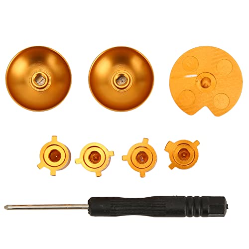 Thumbsticks Analog Bullet Button, Aluminum Custom Metal Replacement Joystick Thumb, Metal Buttons Hats Spare Parts PS4 Accessories for Switch Pro
