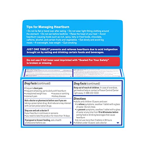 Pepcid AC Original Strength Heartburn Relief Tablets, Prevents & Relieves Heartburn Due to Acid Indigestion & Sour Stomach, 10 mg Famotidine to Reduce & Control Acid, Fast-Acting, 90 Ct
