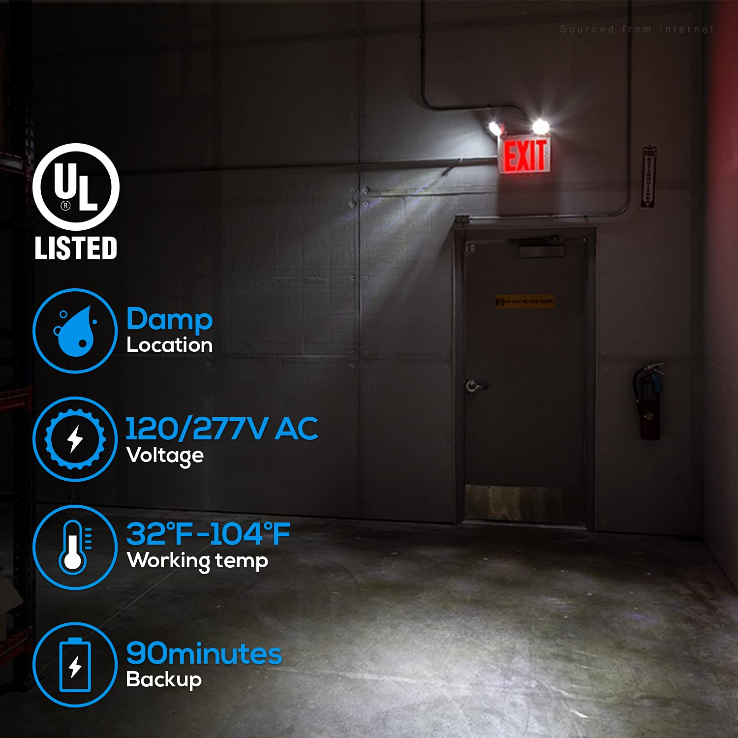 TORCHSTAR Red LED Exit Sign with Emergency Lights Bundle TORCHSTAR Red LED Exit Sign with Emergency Lights, 2 Pack Exit Light, Red & 4 Pack Exit Light, Red