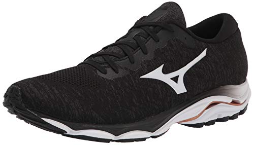 Mizuno mens Inspire 16 Waveknit Running Shoe, Black/White, 10.5 US