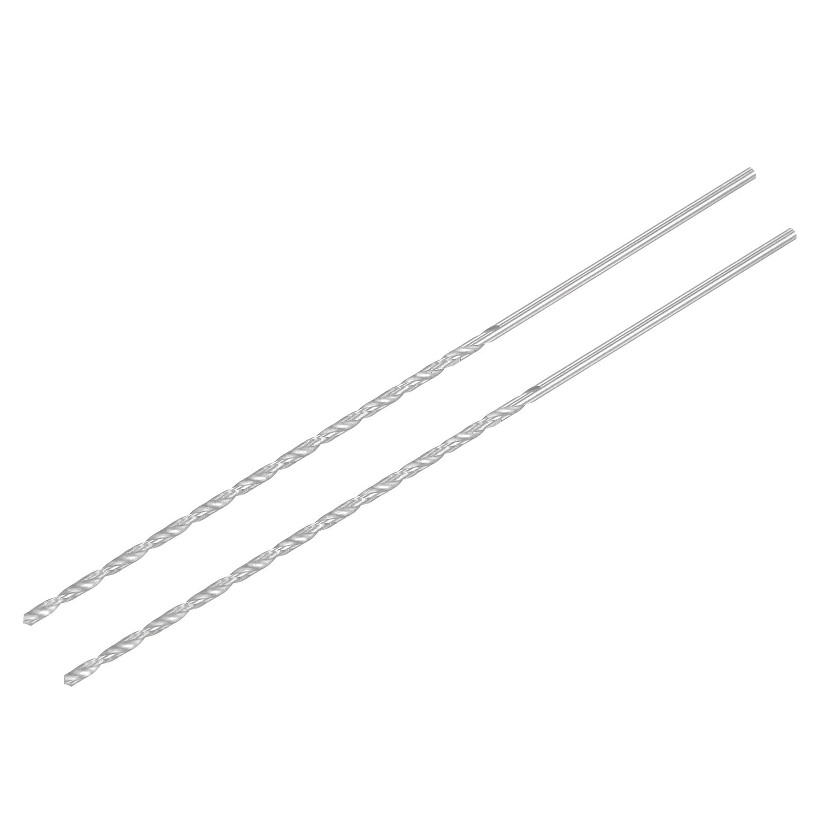 uxcell HSS(High Speed Steel) Extra Long Twist Drill Bits, 2.5mm Drill Diameter 160mm Length for Hardened Metal Woodwork Plastic Aluminum Alloy 2 Pcs