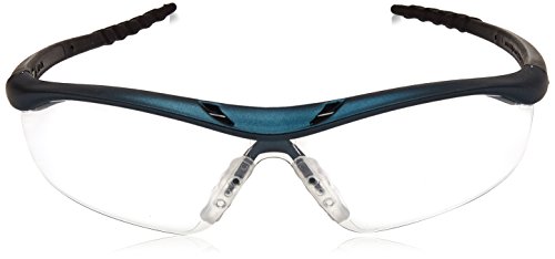 MCR Safety Glasses DL310AF DL1 Clear Lens with UV Protection and Anti-fog Coating, Blue Metallic Frame, 1 Pair