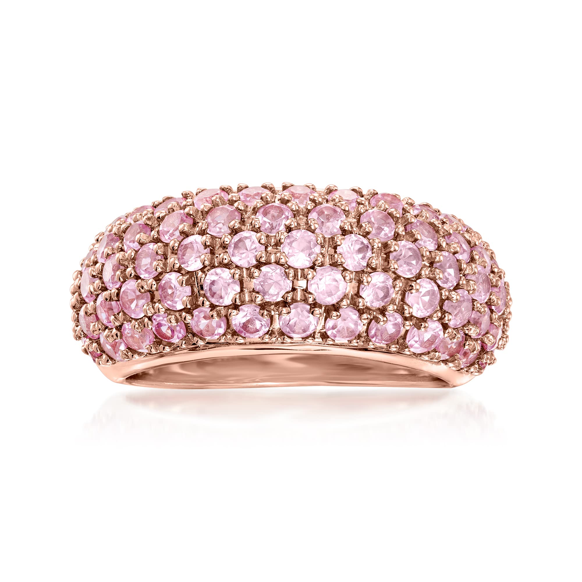 Ross-Simons 2.50 ct. t.w. Pave Pink Sapphire Ring in 14kt Rose Gold. Size 9