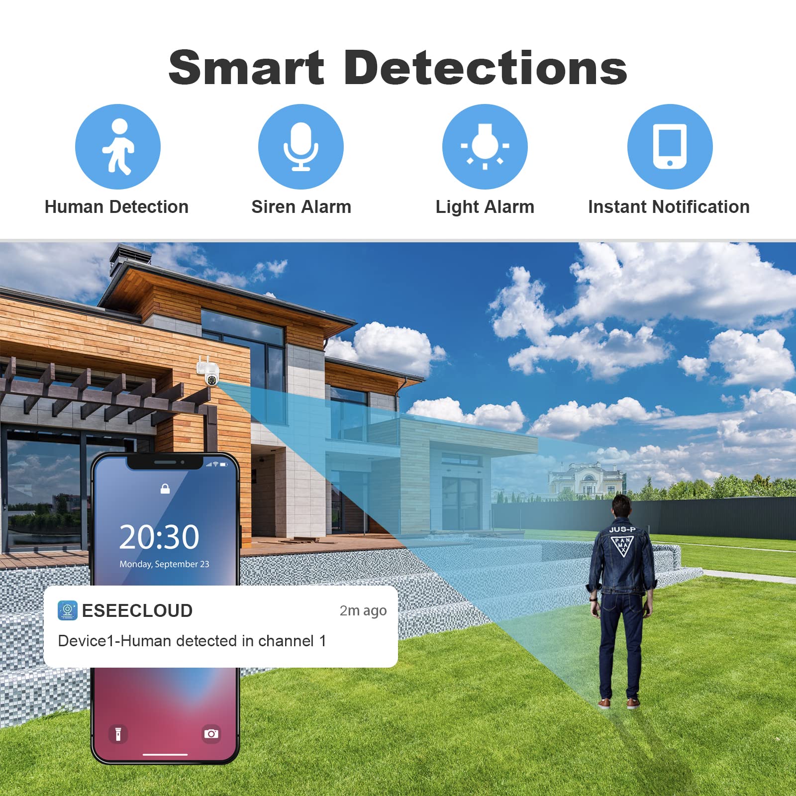 stoxtar 2K PTZ Wireless Security Camera Outdoor with Spotlight, 3MP WiFi Surveillance Camera, Auto Tracking, Color Night Vision, 2-Way Audio, Human Detection,IP66 Weatherproof, Remote Viewing