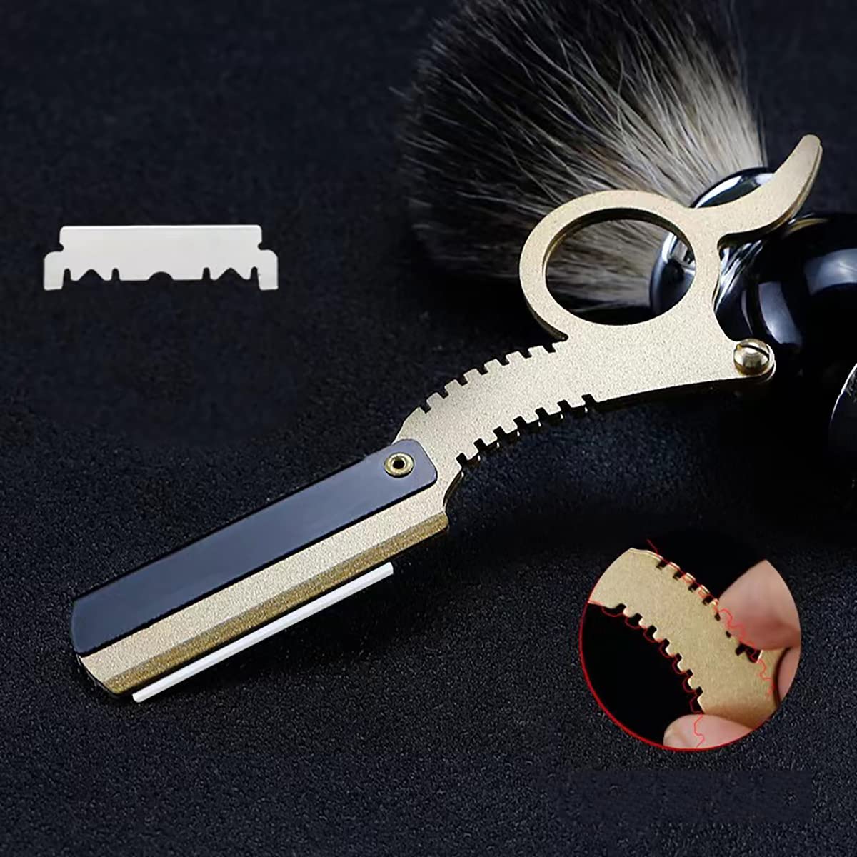 Straight Razor Shaving Kit With Blades, Classic Straight Edge Barber Razor For Close & Precise Shaving, Professional Manual Shaver Beard Trimmer Razor, navaja de barbero