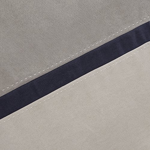 Madison Park Palisades Duvet Cover Full/Queen Size - Navy, Grey, Pieced Stripe Duvet Cover Set β 6 Piece β Micro Suede Light Weight Bed Comforter Covers