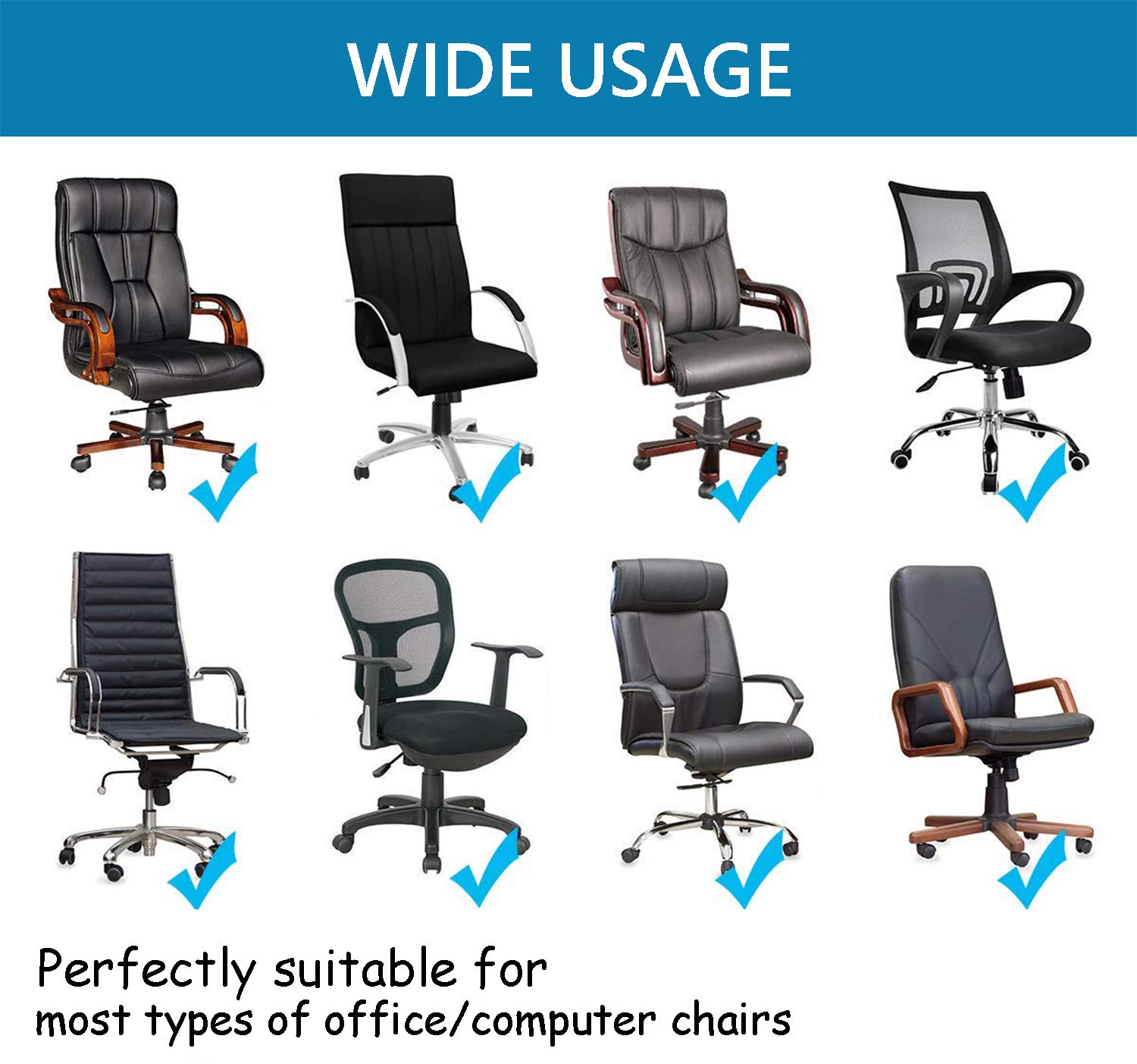 NC HOME Water Repellent Office Chair Slipcover, Removable Washable Anti-dust Universal Chair Covers for High-Back Executive Chair (Medium, Black)