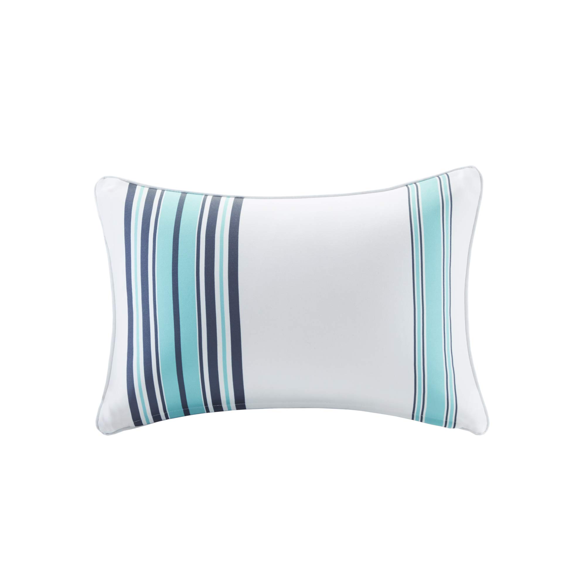 Madison Park Printed Stripe 3M Scotchgard Outdoor Oblong Pillow 14x20/Blue
