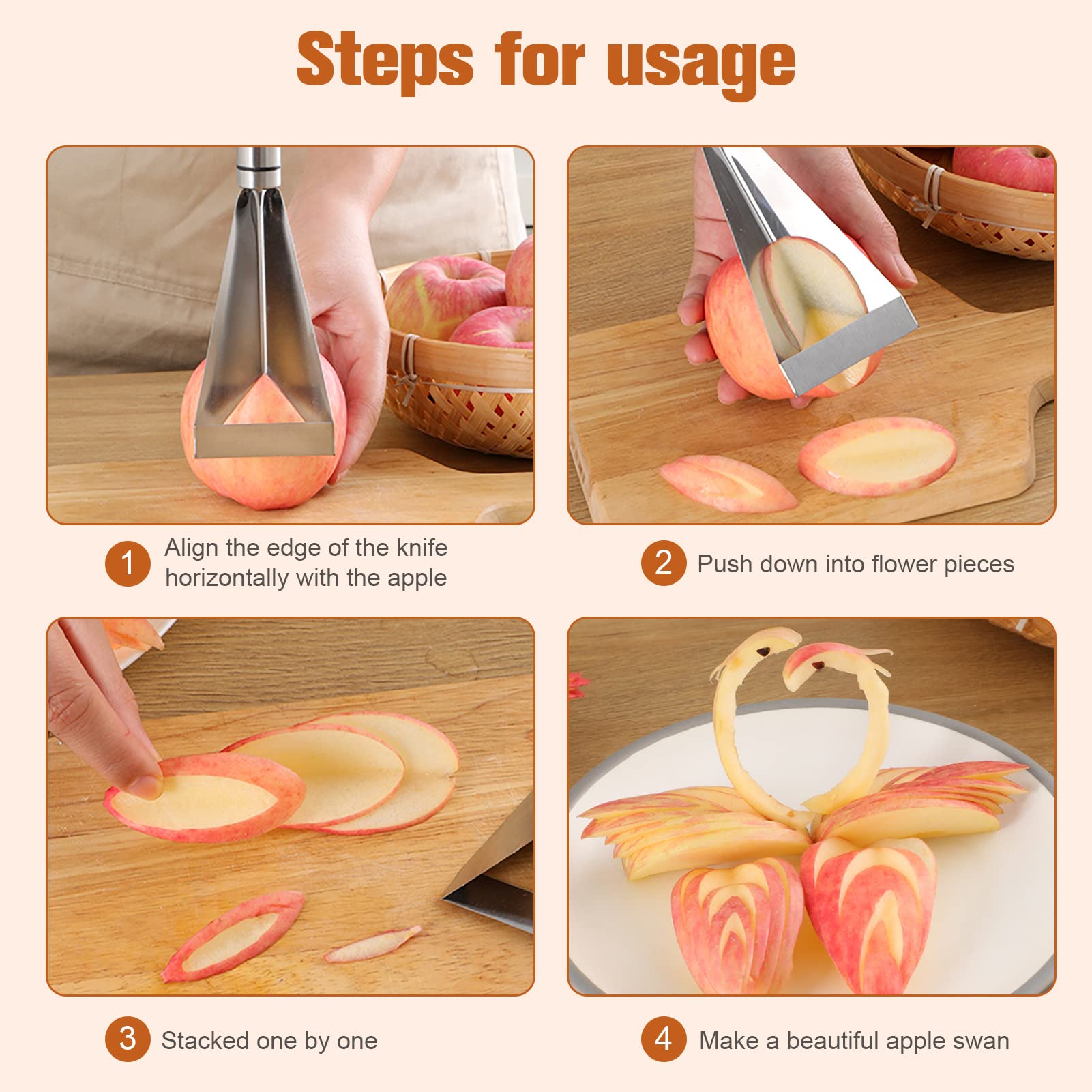 Stainless Steel Fruit Carving Knife - V Shape Channel Knife Tool, Fruit & Vegetable DIY Carving Tool, Food Carving Mold Carving Tool Kitchen Accessories for Home Kitchen DIY Platter Tray Decoration