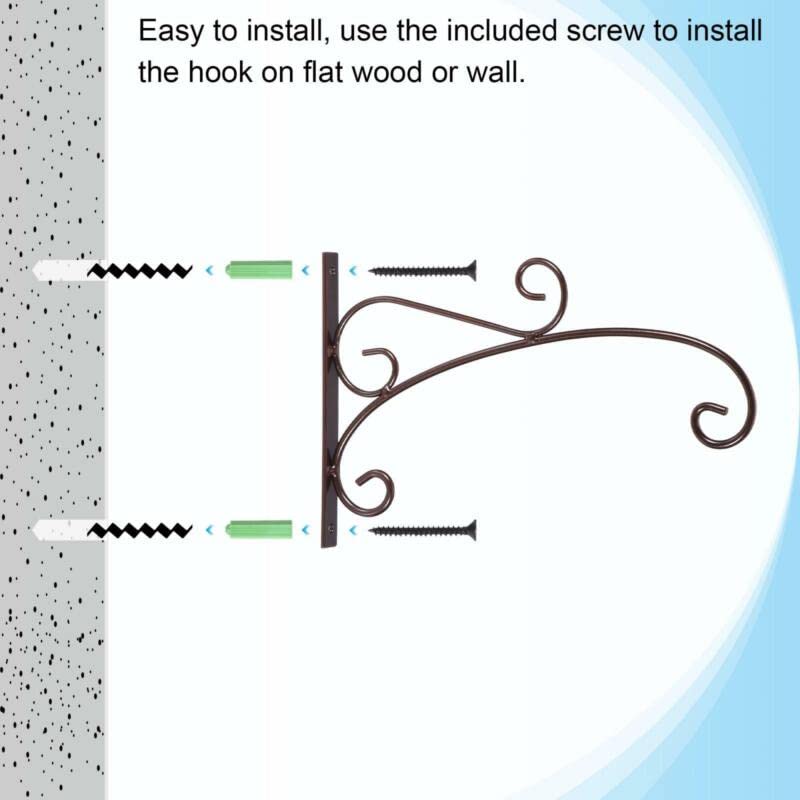 Tool parts 4pcs Iron Wall Hooks Bracket 230mmx155mmx16mm for Hanging Lanterns Bronze