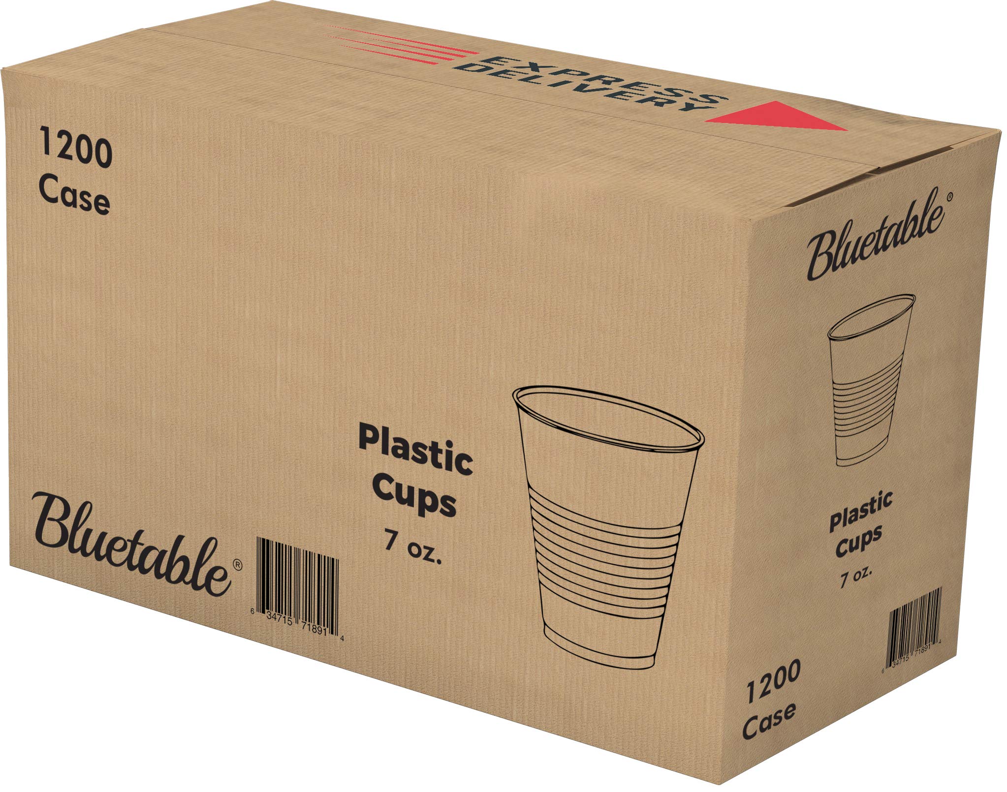 Plastic Cups Bulk Disposable Clear Cups 7 oz - 1200 Count Case BPA-Free - Good For Cold Drinks, Party Cups, Water Cooler Dispenser, Transparent Cups for Juice, Ice Tea, Soda [1200 Pack/Case]
