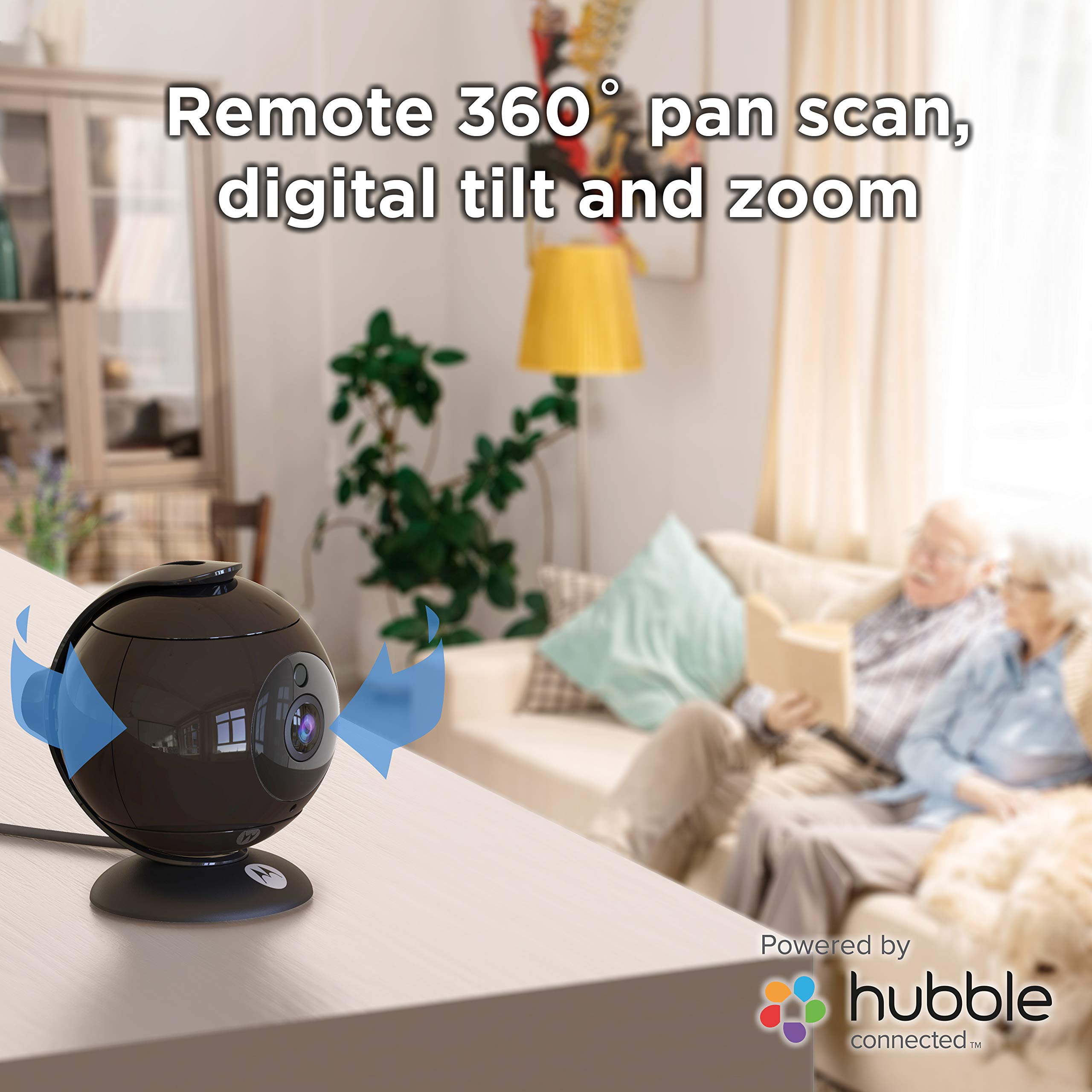 Motorola Focus89 Wireless Indoor Camera for Home – Security Surveillance System with Sound and Motion Detection, Remote Pan, Digital Zoom, Two-Way Talk – 1080p Video, Night Vision, Black
