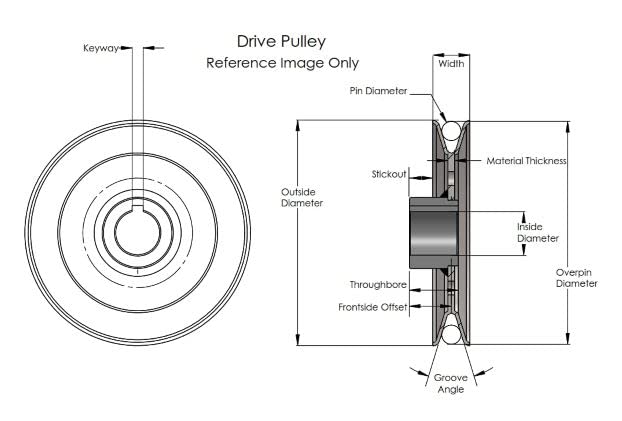 Terre Products - V-Groove/V-Belt Drive Pulley, 2.5'' Outside Diameter, 5/8" Bore, Die Cast, Z3A Zinc Alloy, Compatible Replacement for Chicago Die Cast 250A
