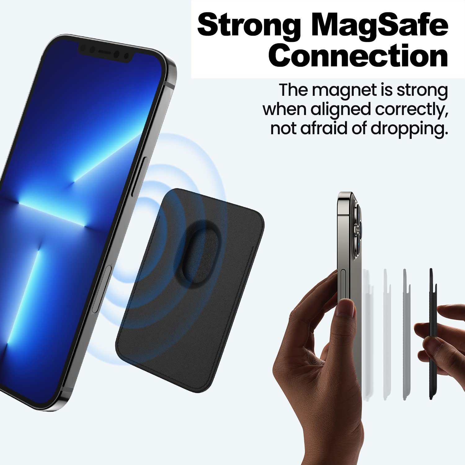 Magnetic Wallet Card Holder Compatible with Apple MagSafe Wallet for iPhone 15 Pro Max/15 Pro/15/15 Plus/iPhone 14 Model, Mag Safe Wallet for iPhone 13 Pro Max/13 Pro/13/13 Mini/12 Series, Forest