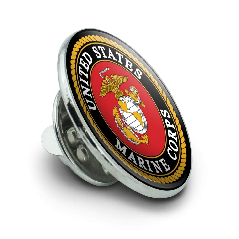 Marines USMC Emblem Black Yellow Red Officially Licensed Metal 0.75" Lapel Hat Pin Tie Tack Pinback