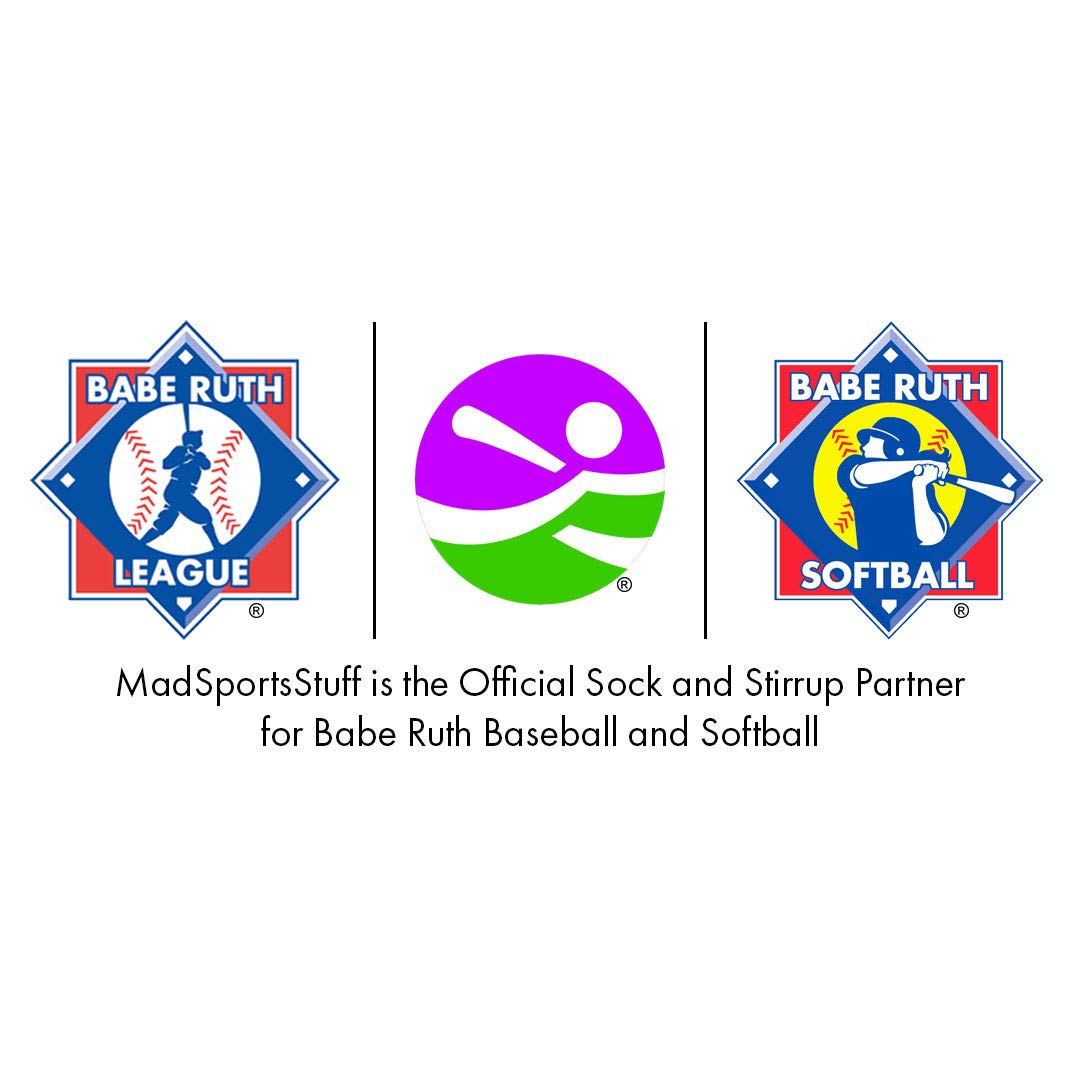 MadSportsStuff Softball Bomber Over the Calf Socks (Royal/White, Small)
