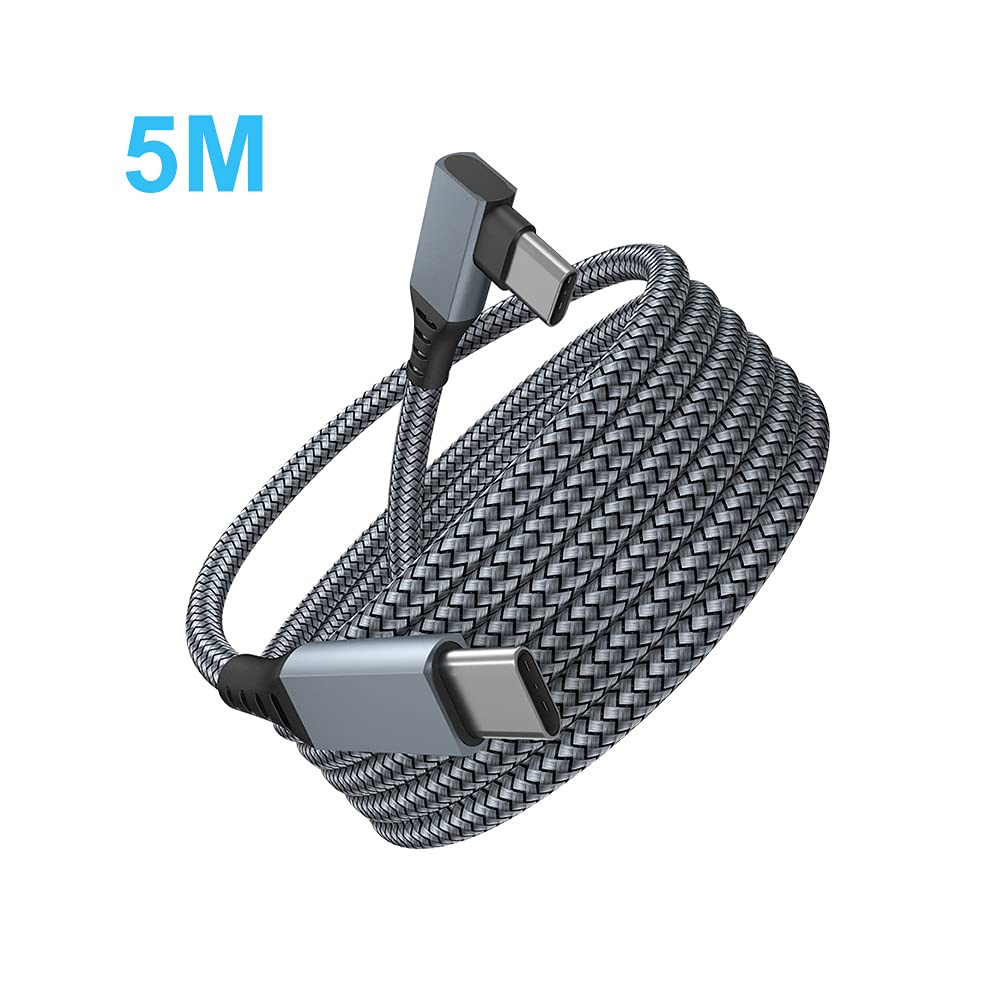Saycker Link Cable Compatible for Oculus Quest 2, Fast Charing & PC Data Transfer USB C Cable for VR Headset and Gaming PC(Grey#5M)