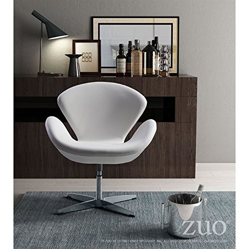 MAKLAINE Modern Faux Leather 29.9''H x 28''W x 21.8''D White Occasional Chair