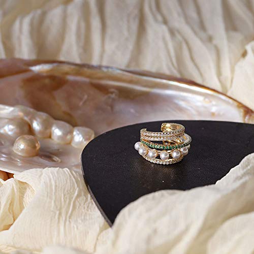 MOEPAPA Pearl Ear Cuff Earrings for Women 14K Gold Ear Cuffs for Non Pierced Ears Cartilage Earrings (Pearl)