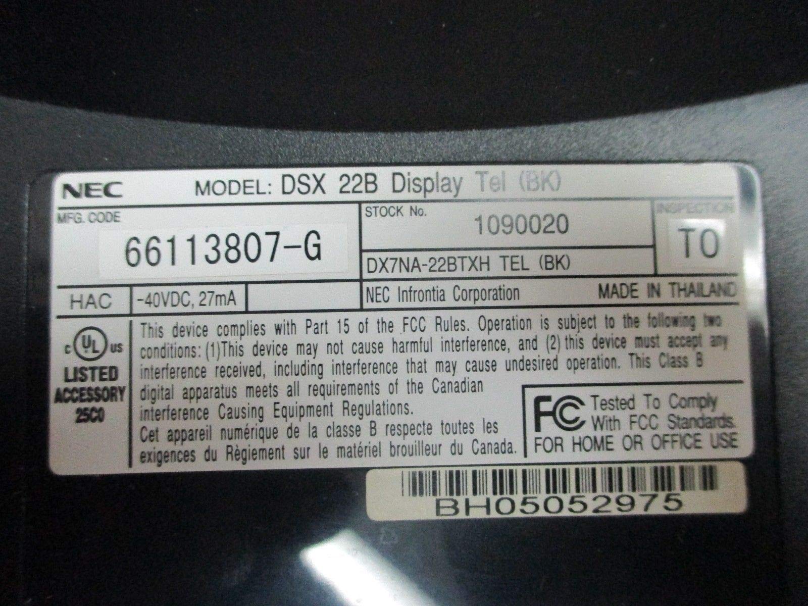 NEC DSX 80 160 1090020 DX7NA-22BTXH 22B 22 Button Digital Display Telephone #C (Renewed)